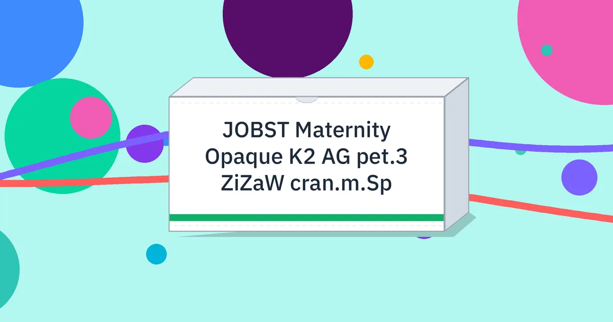Symbolbild: Packung mit der Aufschrift JOBST Maternity Opaque K2 AG pet.3 ZiZaW cran.m.Sp (PZN 15858622) – Verfügbarkeit und Bezug in Apotheken in Frankfurt am Main