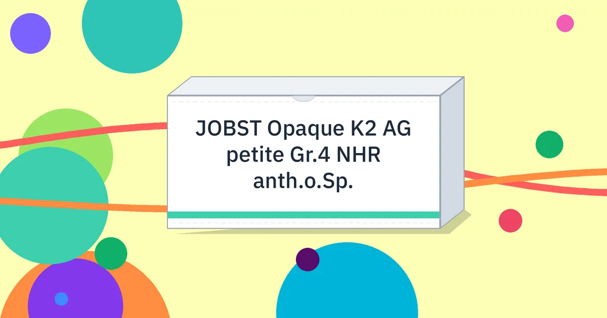 Symbolbild: Packung mit der Aufschrift JOBST Opaque K2 AG petite Gr.4 NHR anth.o.Sp. (PZN 16286292) – Verfügbarkeit und Bezug in Apotheken in Frankfurt am Main