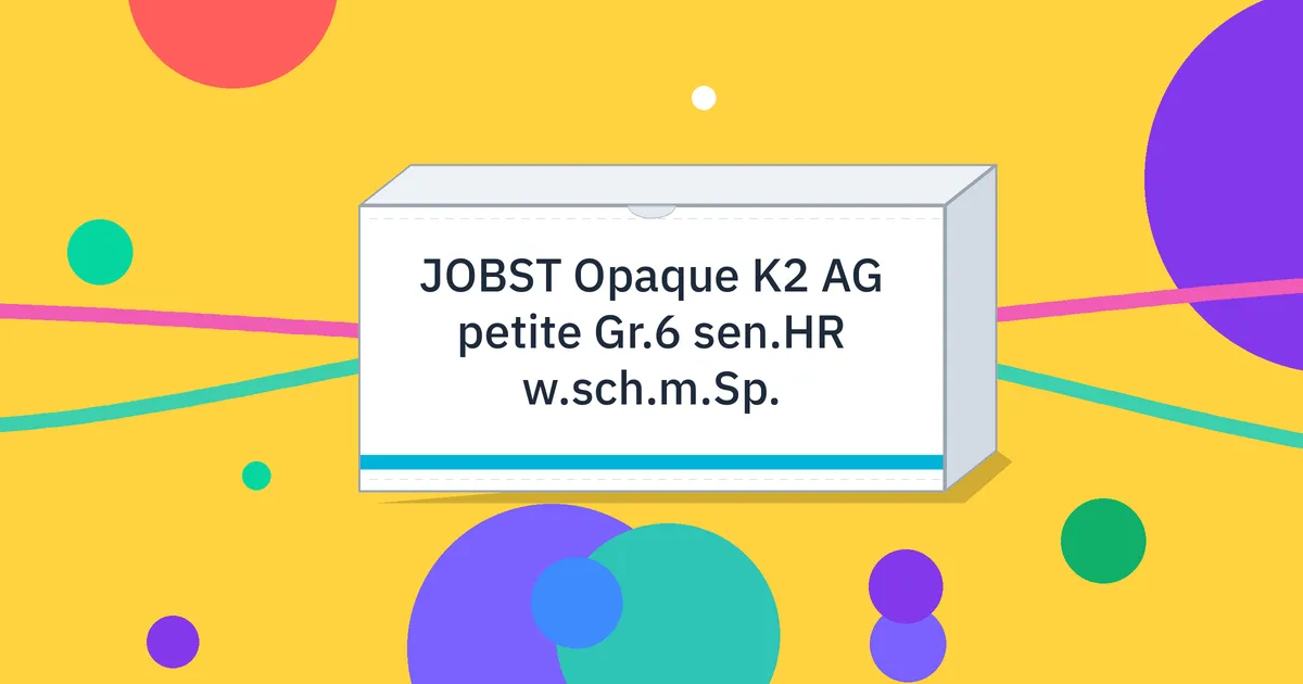 Symbolbild: Packung mit der Aufschrift JOBST Opaque K2 AG petite Gr.6 sen.HR w.sch.m.Sp. (PZN 11257050) – Verfügbarkeit und Bezug in Apotheken in Frankfurt am Main