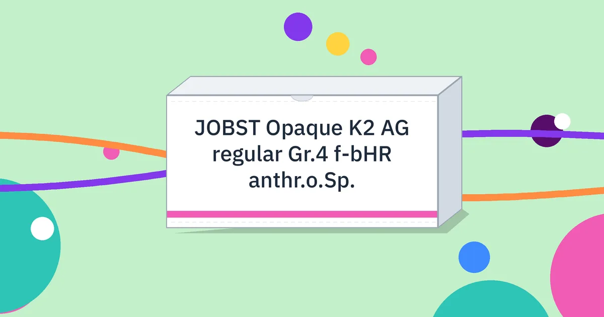 Symbolbild: Packung mit der Aufschrift JOBST Opaque K2 AG regular Gr.4 f-bHR anthr.o.Sp. (PZN 16282673) – Verfügbarkeit und Bezug in Apotheken in Frankfurt am Main