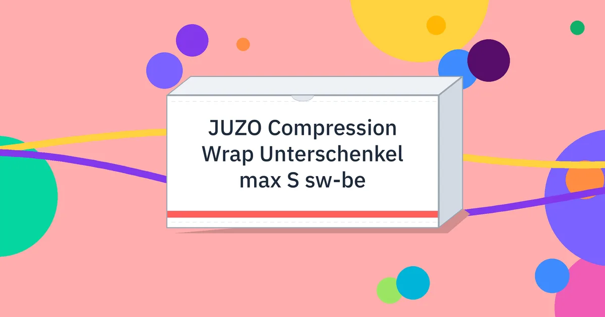 Symbolbild: Packung mit der Aufschrift JUZO Compression Wrap Unterschenkel max S sw-be (PZN 13580625) – Verfügbarkeit und Bezug in Apotheken in Frankfurt am Main