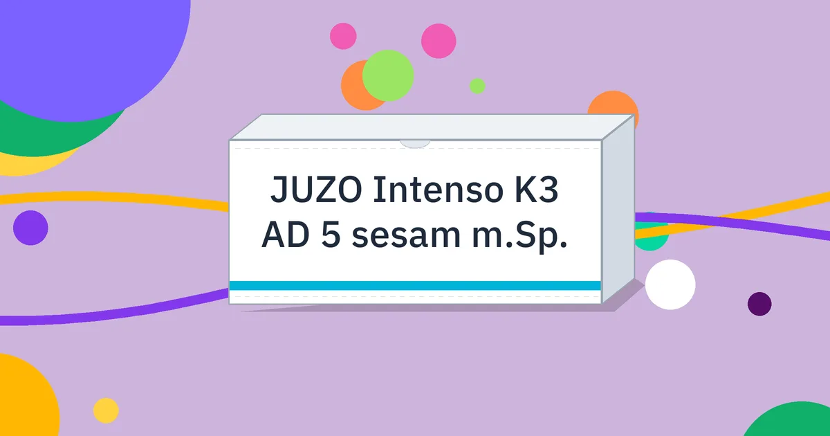 Symbolbild: Packung mit der Aufschrift JUZO Intenso K3 AD 5 sesam m.Sp. (PZN 18627395) – Verfügbarkeit und Bezug in Apotheken in Frankfurt am Main