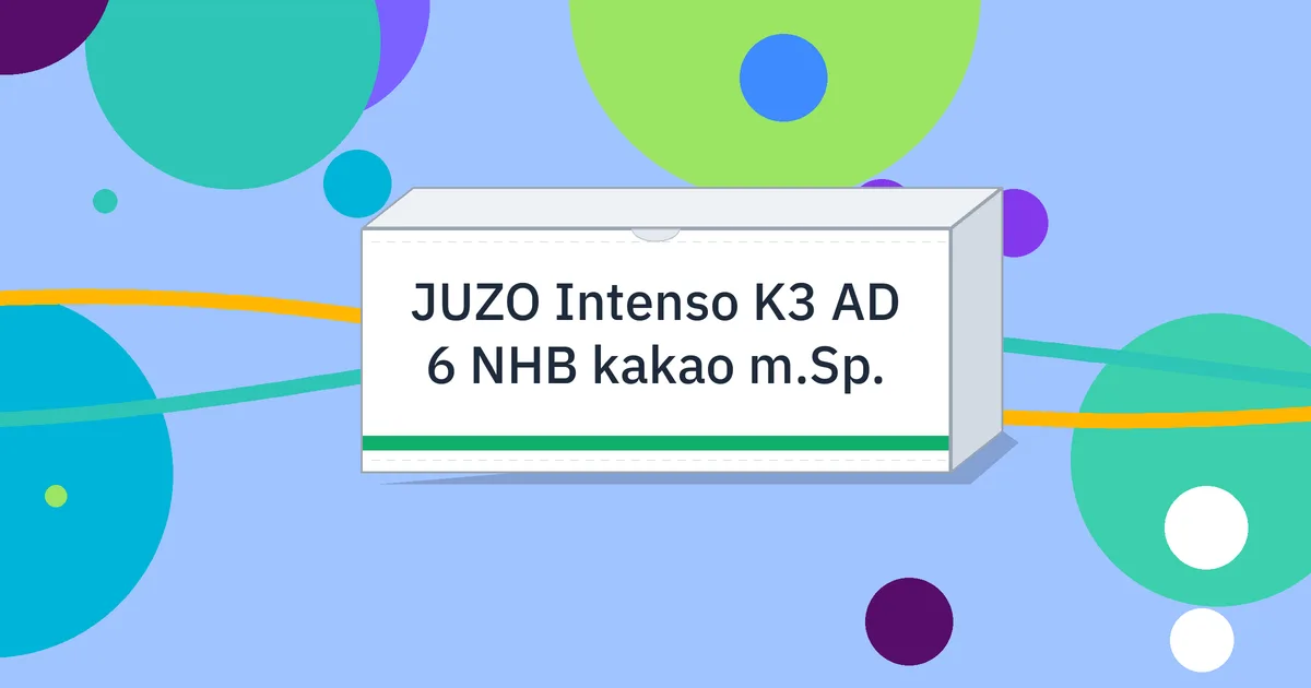 Symbolbild: Packung mit der Aufschrift JUZO Intenso K3 AD 6 NHB kakao m.Sp. (PZN 18631209) – Verfügbarkeit und Bezug in Apotheken in Frankfurt am Main