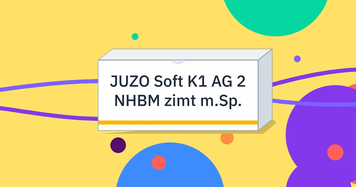 Symbolbild: Packung mit der Aufschrift JUZO Soft K1 AG 2 NHBM zimt m.Sp. (PZN 14999148) – Verfügbarkeit und Bezug in Apotheken in Frankfurt am Main