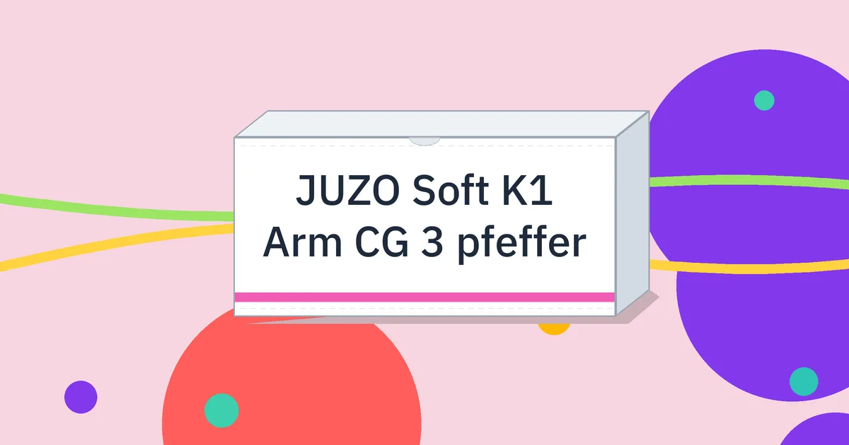 Symbolbild: Packung mit der Aufschrift JUZO Soft K1 Arm CG 3 pfeffer (PZN 15508141) – Verfügbarkeit und Bezug in Apotheken in Frankfurt am Main