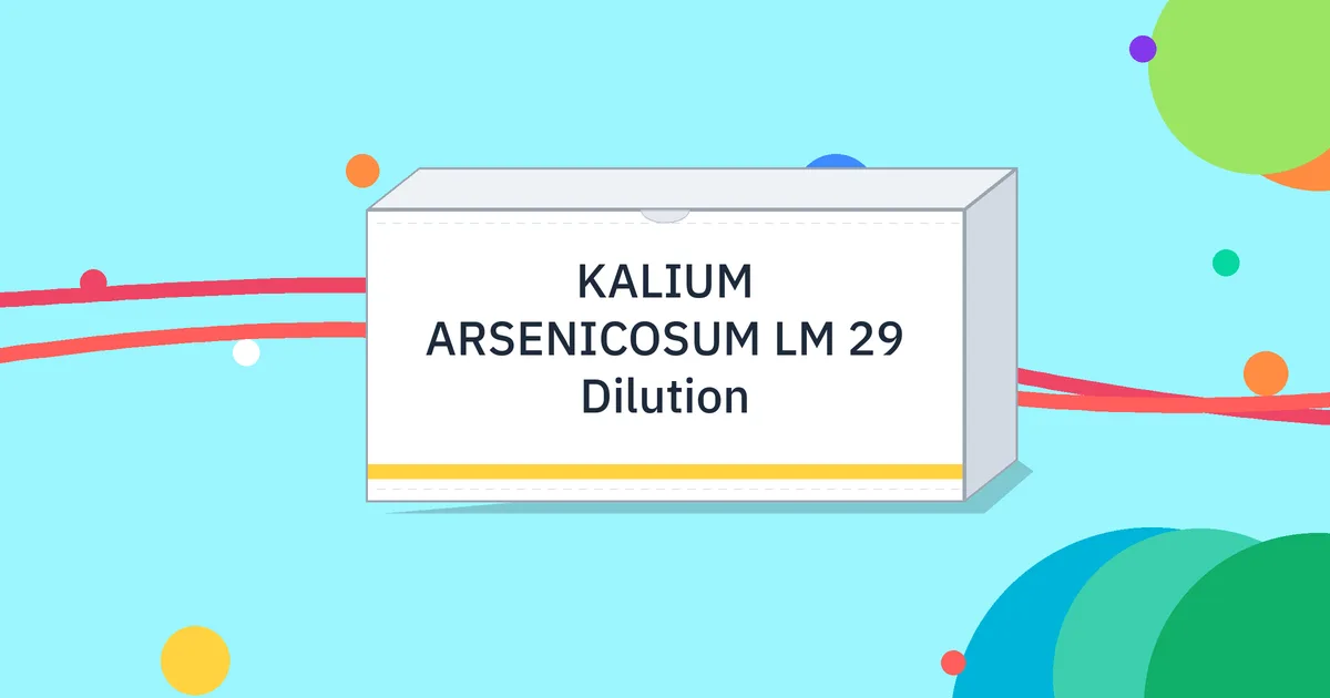 Symbolbild: Packung mit der Aufschrift KALIUM ARSENICOSUM LM 29 Dilution (PZN 12917229) – Verfügbarkeit und Bezug in Apotheken in Frankfurt am Main