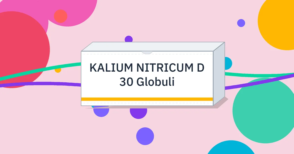 Symbolbild: Packung mit der Aufschrift KALIUM NITRICUM D 30 Globuli (PZN 19715500) – Verfügbarkeit und Bezug in Apotheken in Frankfurt am Main