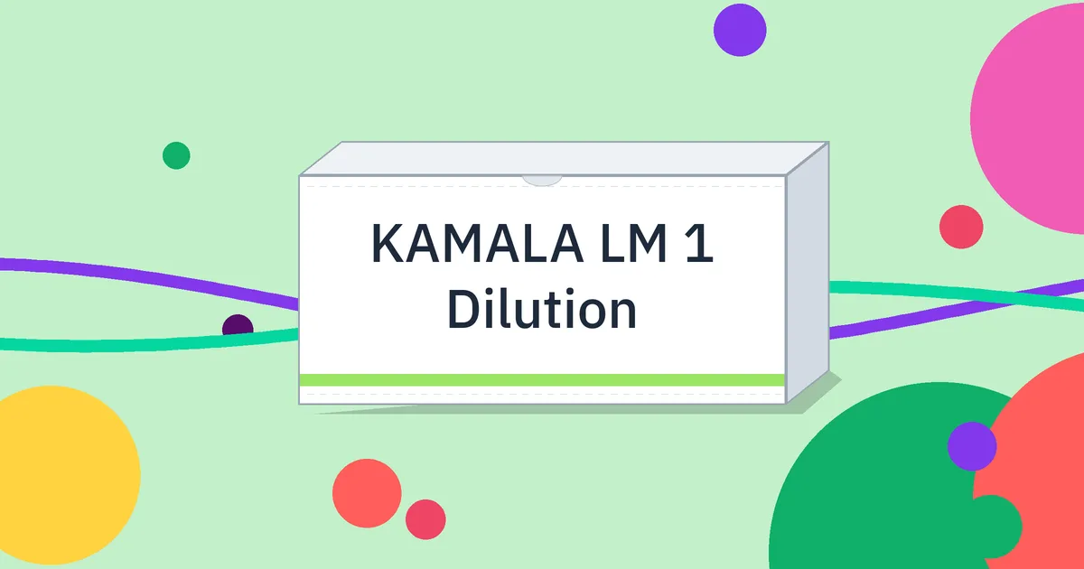 Symbolbild: Packung mit der Aufschrift KAMALA LM 1 Dilution (PZN 13517911) – Verfügbarkeit und Bezug in Apotheken in Frankfurt am Main