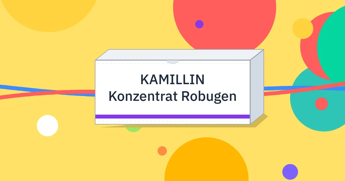 Symbolbild: Packung mit der Aufschrift KAMILLIN Konzentrat Robugen (PZN 00329220) – Verfügbarkeit und Bezug in Apotheken in Frankfurt am Main