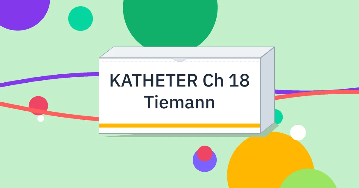Symbolbild: Packung mit der Aufschrift KATHETER Ch 18 Tiemann (PZN 01730002) – Verfügbarkeit und Bezug in Apotheken in Frankfurt am Main