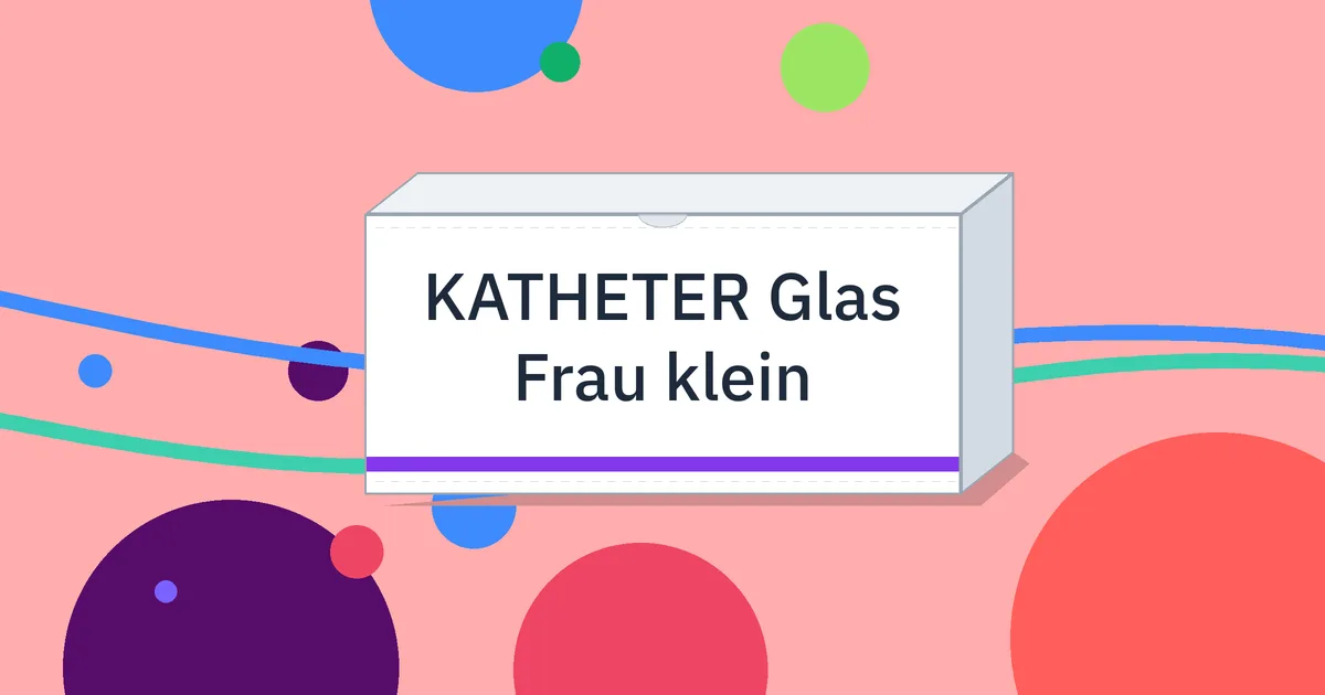 Symbolbild: Packung mit der Aufschrift KATHETER Glas Frau klein (PZN 02008477) – Verfügbarkeit und Bezug in Apotheken in Frankfurt am Main