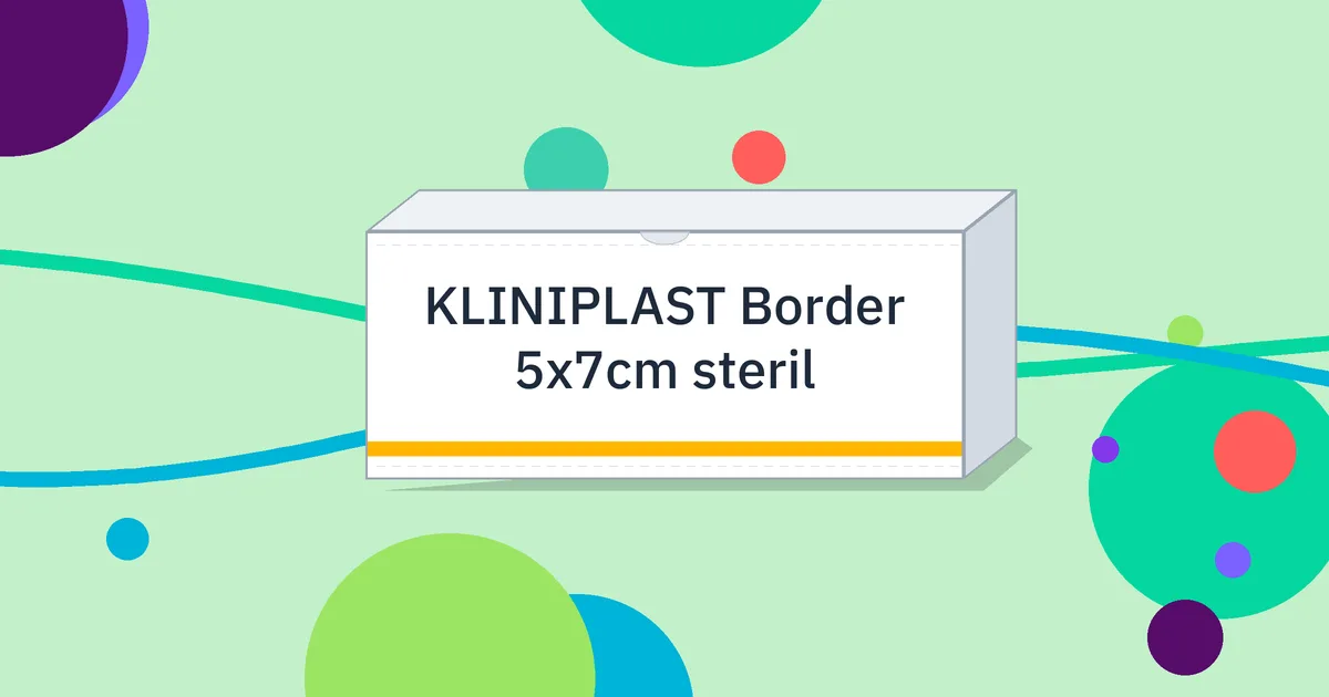 Symbolbild: Packung mit der Aufschrift KLINIPLAST Border 5x7cm steril (PZN 09731030) – Verfügbarkeit und Bezug in Apotheken in Frankfurt am Main