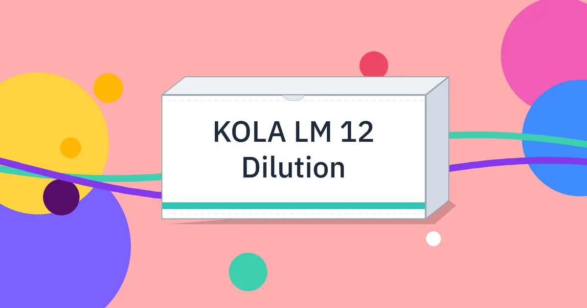 Symbolbild: Packung mit der Aufschrift KOLA LM 12 Dilution (PZN 13519442) – Verfügbarkeit und Bezug in Apotheken in Frankfurt am Main