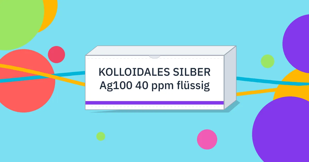 Symbolbild: Packung mit der Aufschrift KOLLOIDALES SILBER Ag100 40 ppm flüssig (PZN 16896754) – Verfügbarkeit und Bezug in Apotheken in Frankfurt am Main