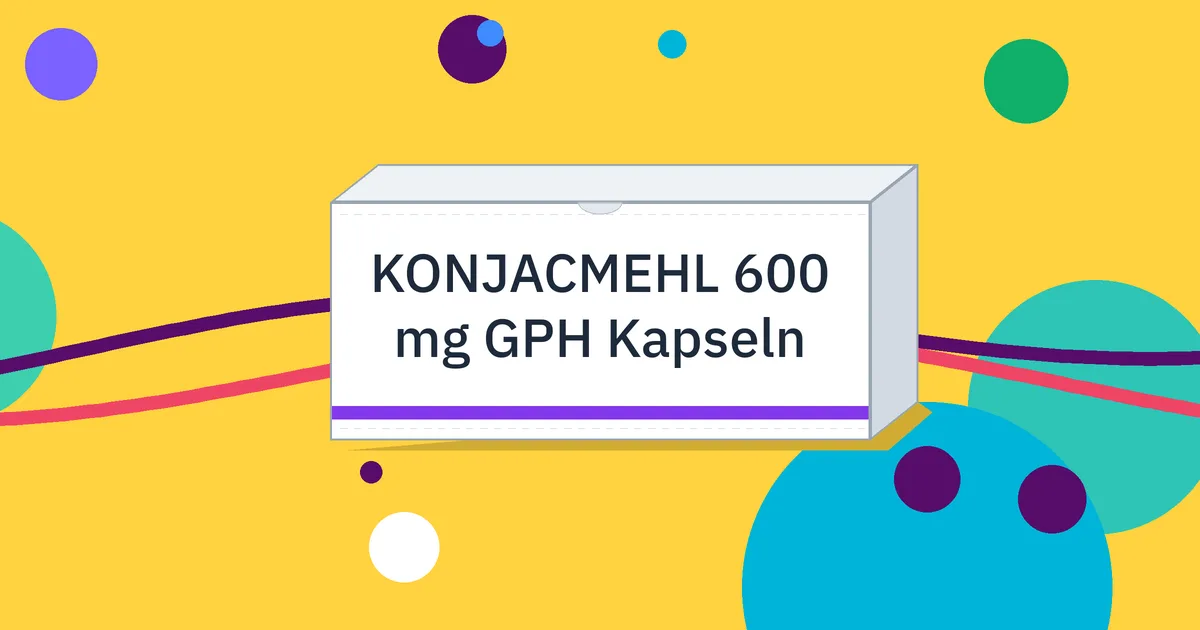 Symbolbild: Packung mit der Aufschrift KONJACMEHL 600 mg GPH Kapseln (PZN 09918314) – Verfügbarkeit und Bezug in Apotheken in Frankfurt am Main