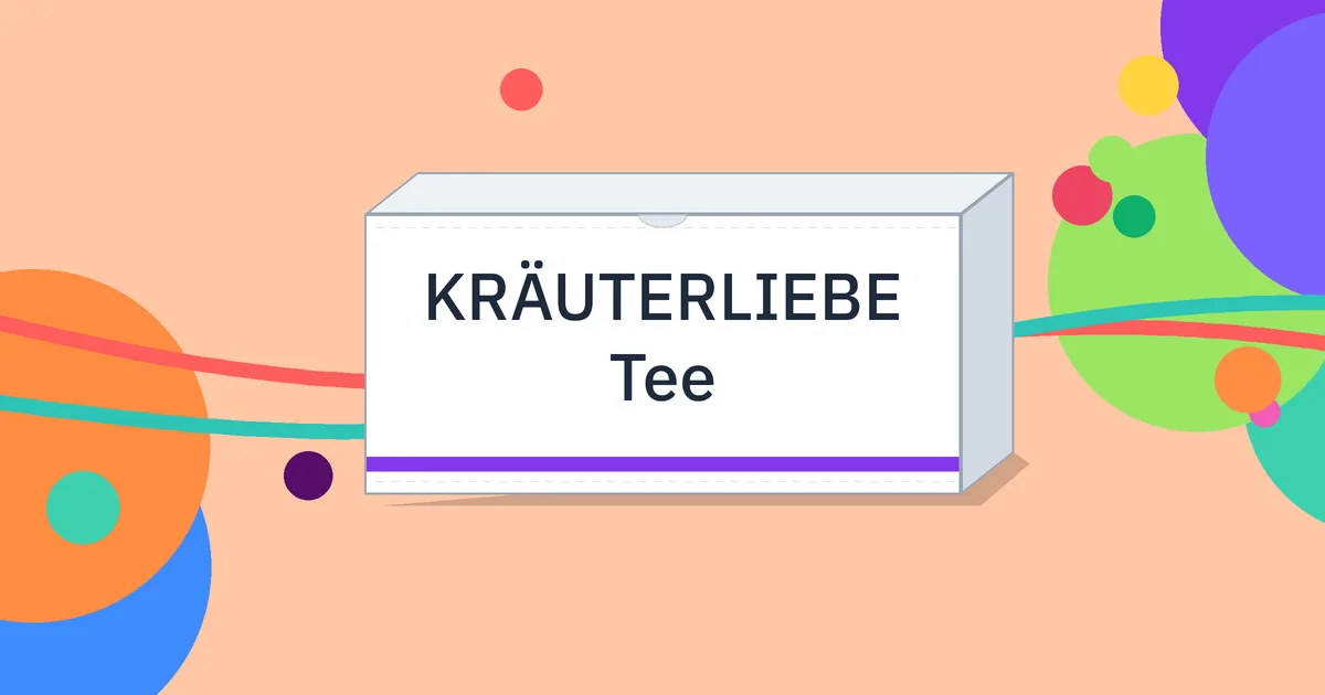 Symbolbild: Packung mit der Aufschrift KRÄUTERLIEBE Tee (PZN 20278430) – Verfügbarkeit und Bezug in Apotheken in Frankfurt am Main