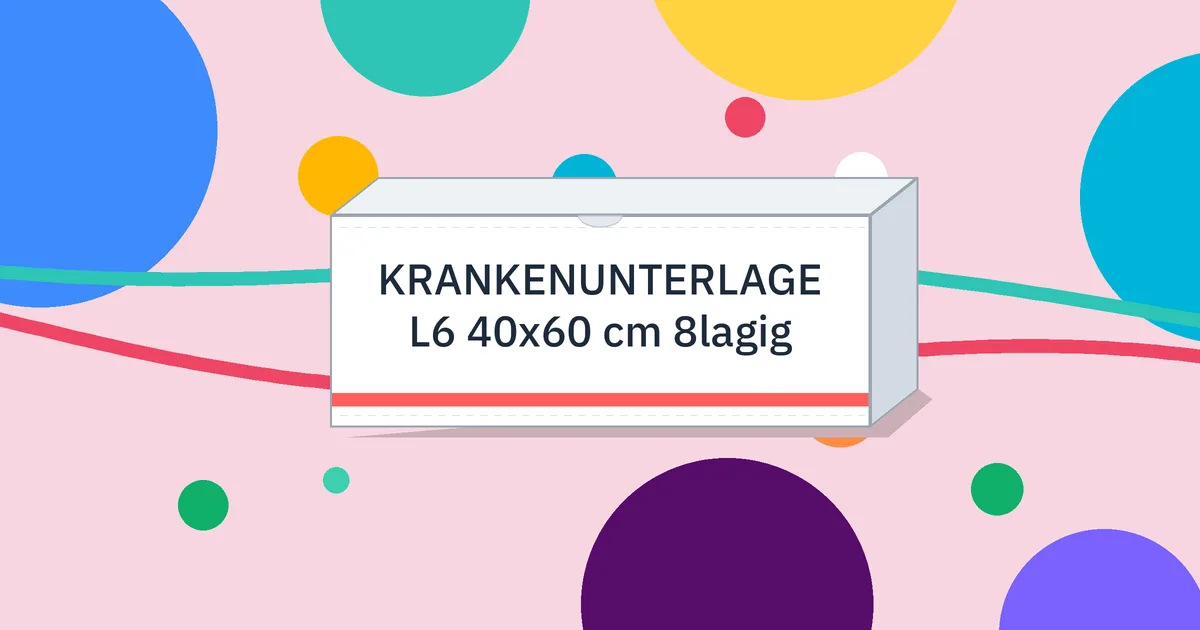 Symbolbild: Packung mit der Aufschrift KRANKENUNTERLAGE L6 40x60 cm 8lagig (PZN 04082242) – Verfügbarkeit und Bezug in Apotheken in Frankfurt am Main