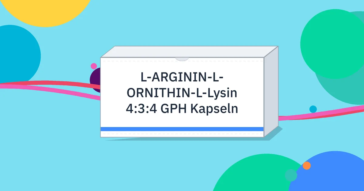 Symbolbild: Packung mit der Aufschrift L-ARGININ-L-ORNITHIN-L-Lysin 4:3:4 GPH Kapseln (PZN 09918389) – Verfügbarkeit und Bezug in Apotheken in Frankfurt am Main