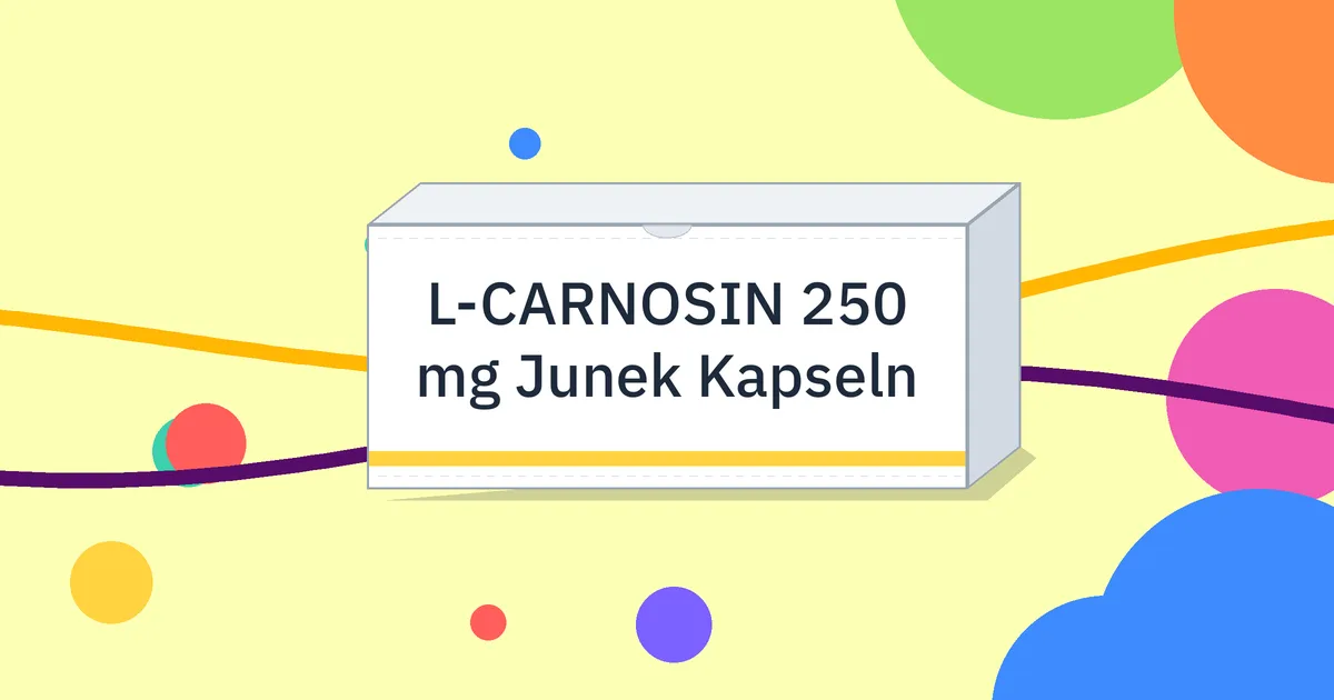 Symbolbild: Packung mit der Aufschrift L-CARNOSIN 250 mg Junek Kapseln (PZN 00985390) – Verfügbarkeit und Bezug in Apotheken in Frankfurt am Main