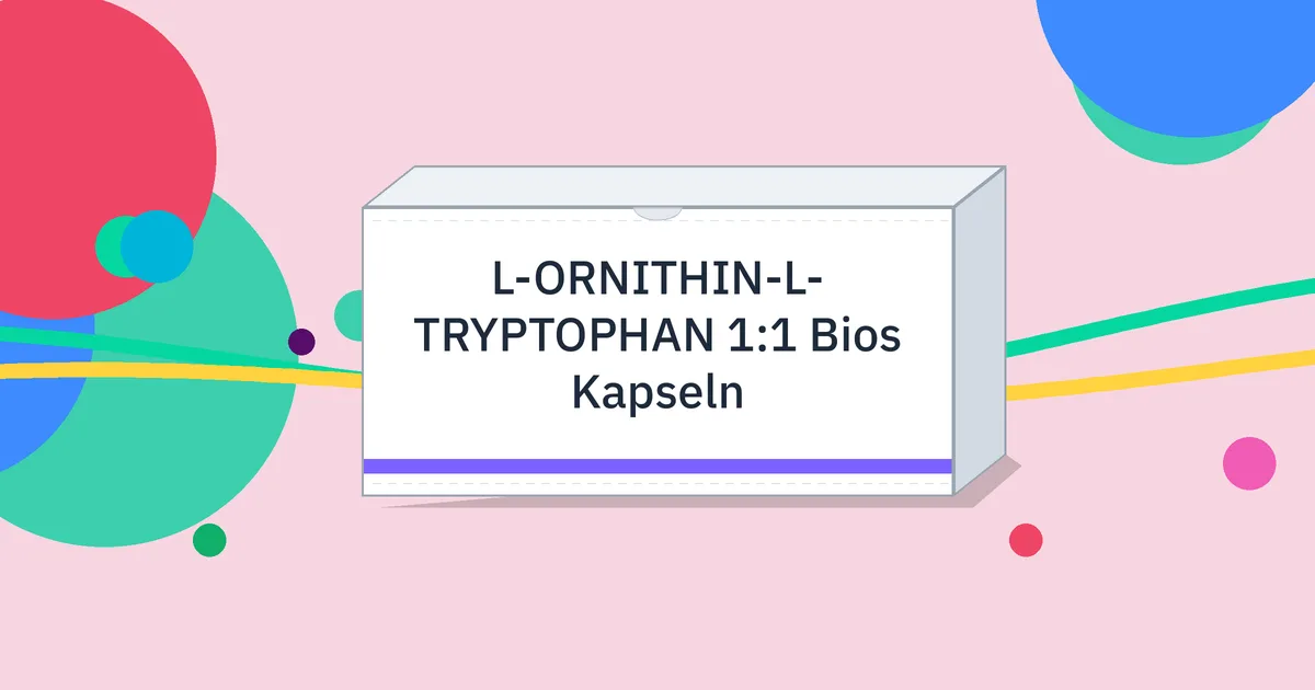 Symbolbild: Packung mit der Aufschrift L-ORNITHIN-L-TRYPTOPHAN 1:1 Bios Kapseln (PZN 05981451) – Verfügbarkeit und Bezug in Apotheken in Frankfurt am Main