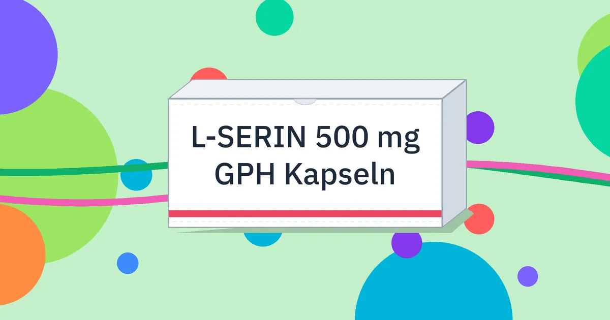 Symbolbild: Packung mit der Aufschrift L-SERIN 500 mg GPH Kapseln (PZN 06923473) – Verfügbarkeit und Bezug in Apotheken in Frankfurt am Main