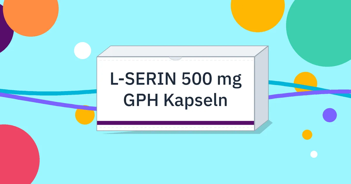 Symbolbild: Packung mit der Aufschrift L-SERIN 500 mg GPH Kapseln (PZN 06923504) – Verfügbarkeit und Bezug in Apotheken in Frankfurt am Main