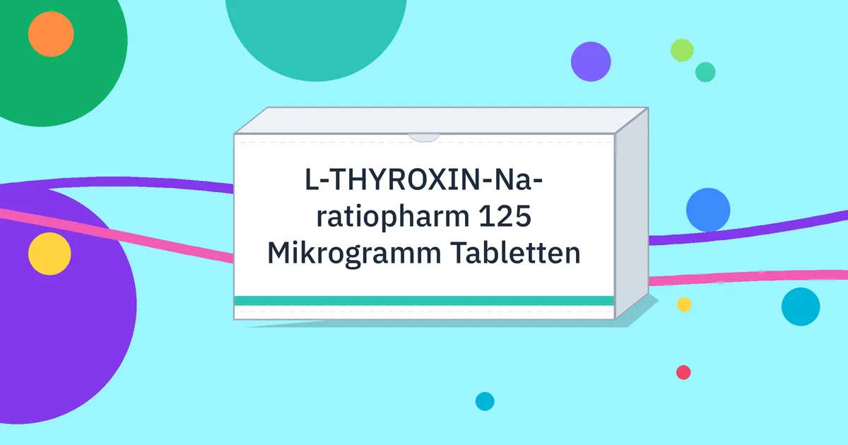 Symbolbild: Packung mit der Aufschrift L-THYROXIN-Na-ratiopharm 125 Mikrogramm Tabletten (PZN 10089745) – Verfügbarkeit und Bezug in Apotheken in Frankfurt am Main