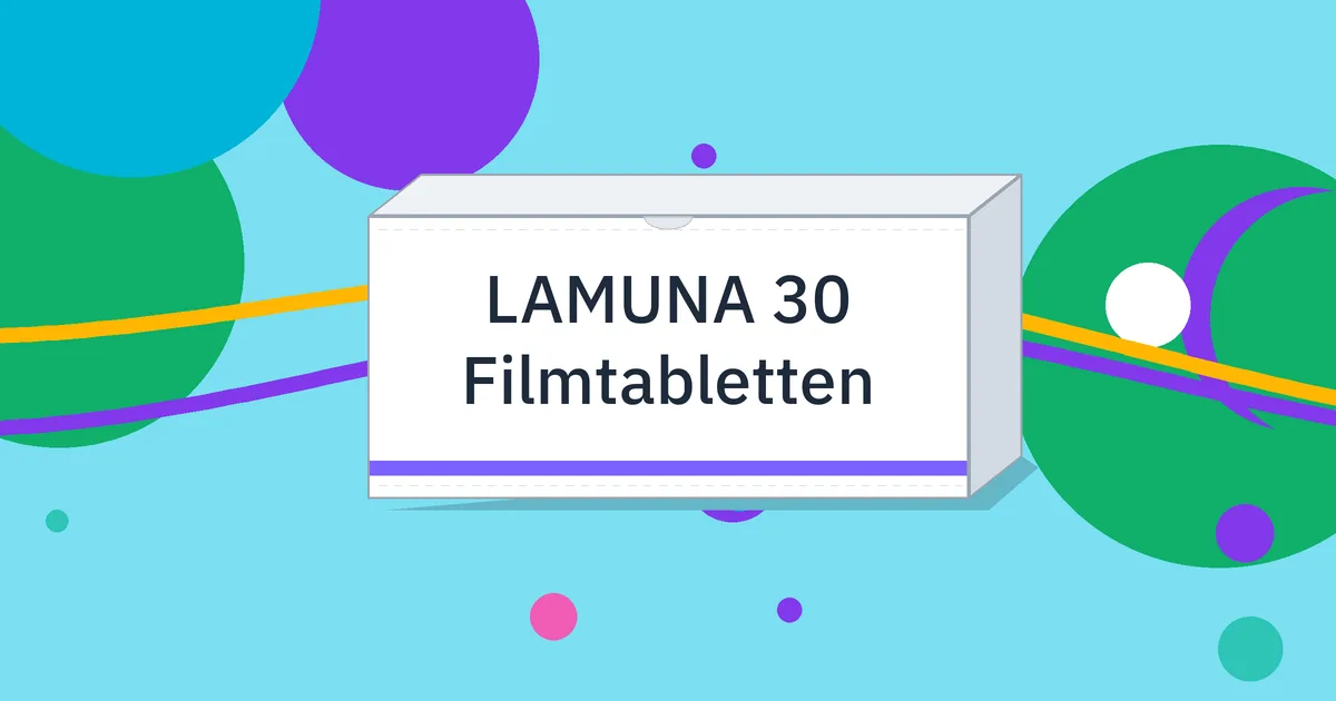Symbolbild: Packung mit der Aufschrift LAMUNA 30 Filmtabletten (PZN 00956431) – Verfügbarkeit und Bezug in Apotheken in Frankfurt am Main