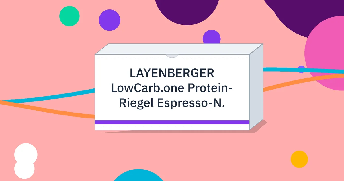 Symbolbild: Packung mit der Aufschrift LAYENBERGER LowCarb.one Protein-Riegel Espresso-N. (PZN 11329482) – Verfügbarkeit und Bezug in Apotheken in Frankfurt am Main
