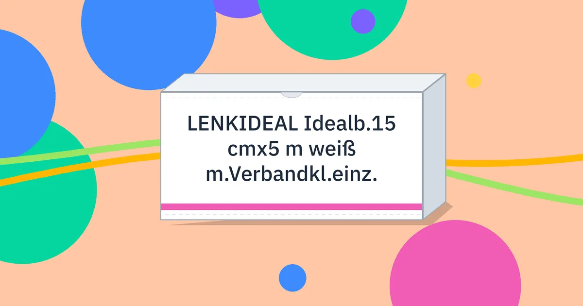 Symbolbild: Packung mit der Aufschrift LENKIDEAL Idealb.15 cmx5 m weiß m.Verbandkl.einz. (PZN 07600826) – Verfügbarkeit und Bezug in Apotheken in Frankfurt am Main