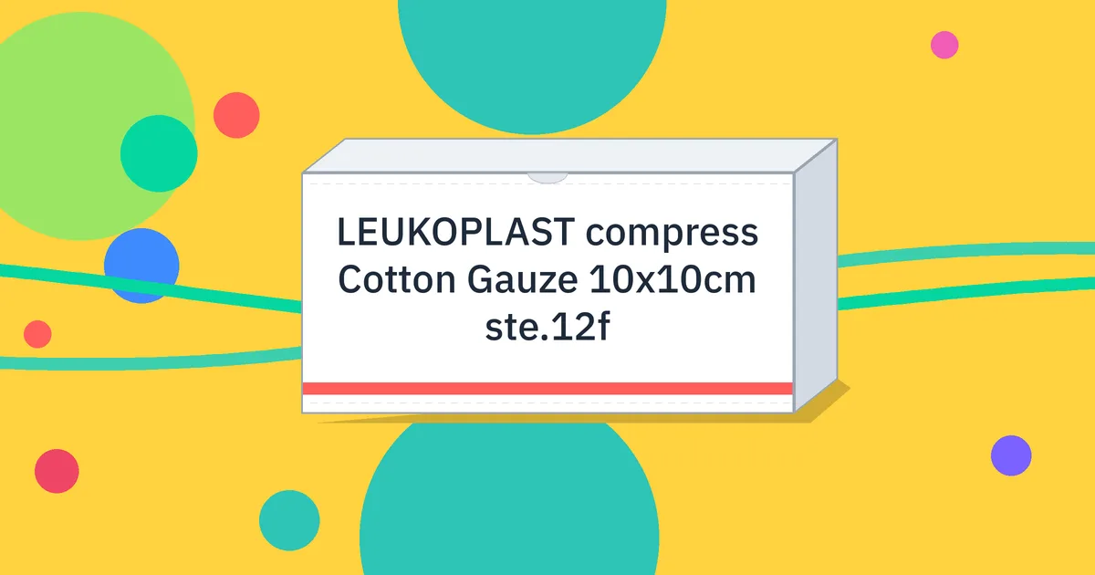 Symbolbild: Packung mit der Aufschrift LEUKOPLAST compress Cotton Gauze 10x10cm ste.12f (PZN 19064190) – Verfügbarkeit und Bezug in Apotheken in Frankfurt am Main