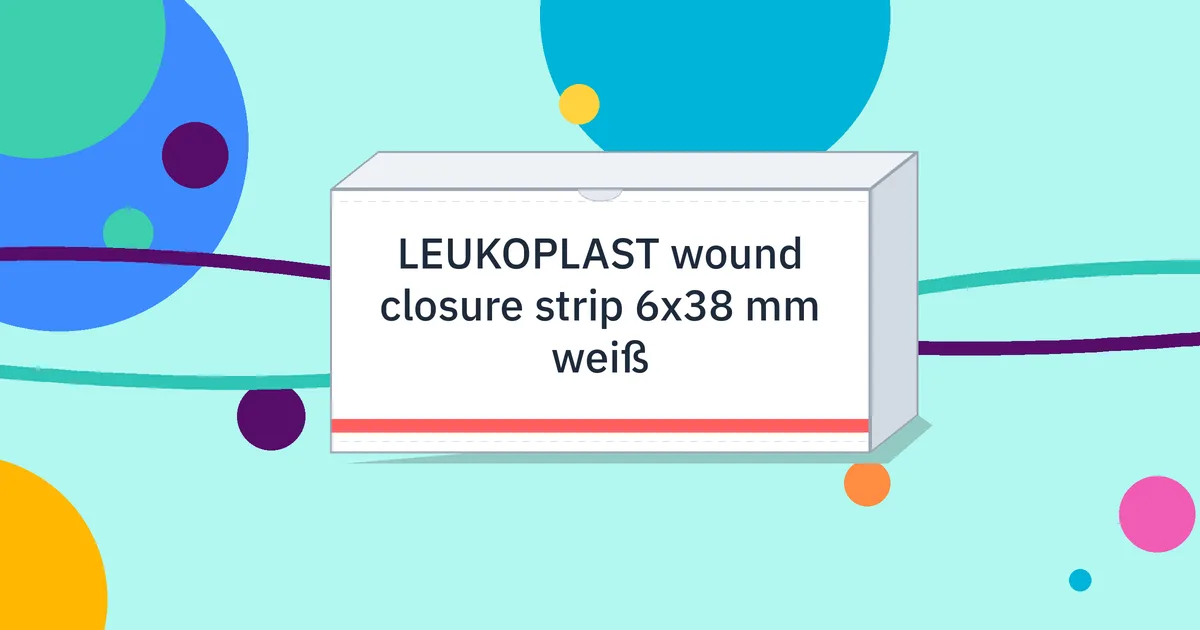 Symbolbild: Packung mit der Aufschrift LEUKOPLAST wound closure strip 6x38 mm weiß (PZN 17875719) – Verfügbarkeit und Bezug in Apotheken in Frankfurt am Main