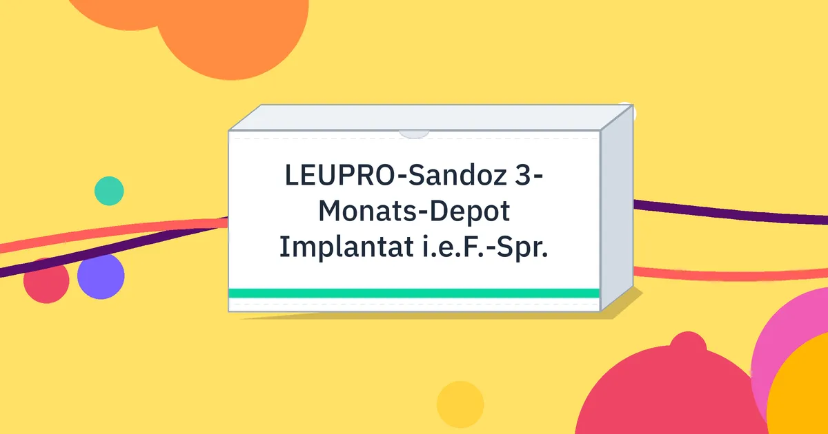 Symbolbild: Packung mit der Aufschrift LEUPRO-Sandoz 3-Monats-Depot Implantat i.e.F.-Spr. (PZN 18027577) – Verfügbarkeit und Bezug in Apotheken in Frankfurt am Main
