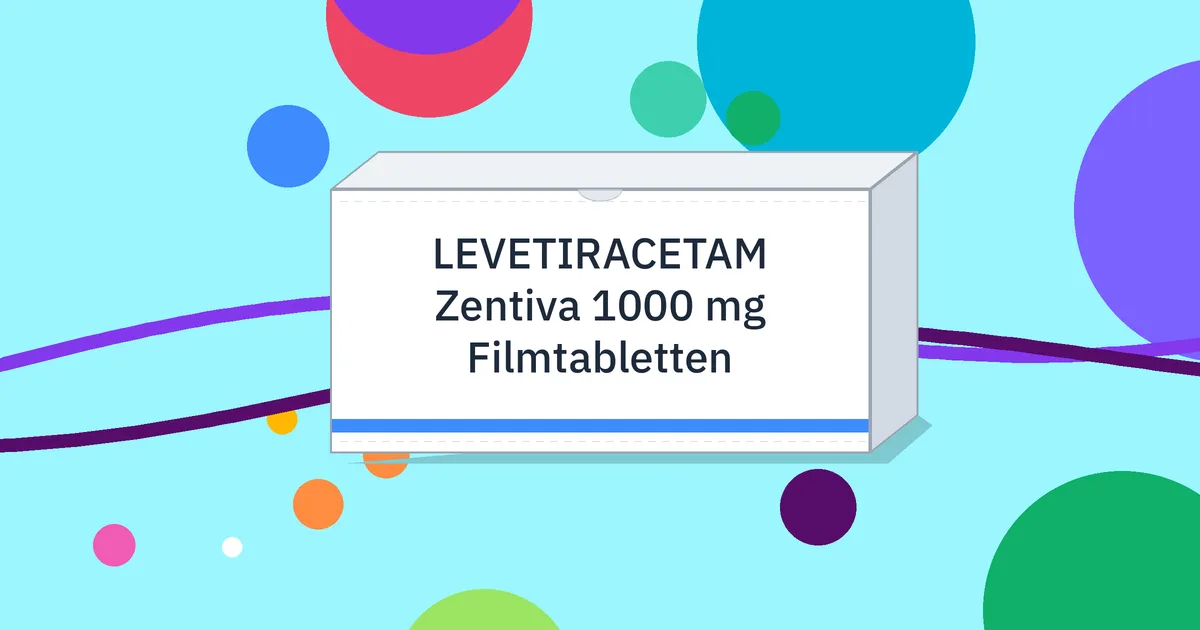 Symbolbild: Packung mit der Aufschrift LEVETIRACETAM Zentiva 1000 mg Filmtabletten (PZN 09199411) – Verfügbarkeit und Bezug in Apotheken in Frankfurt am Main