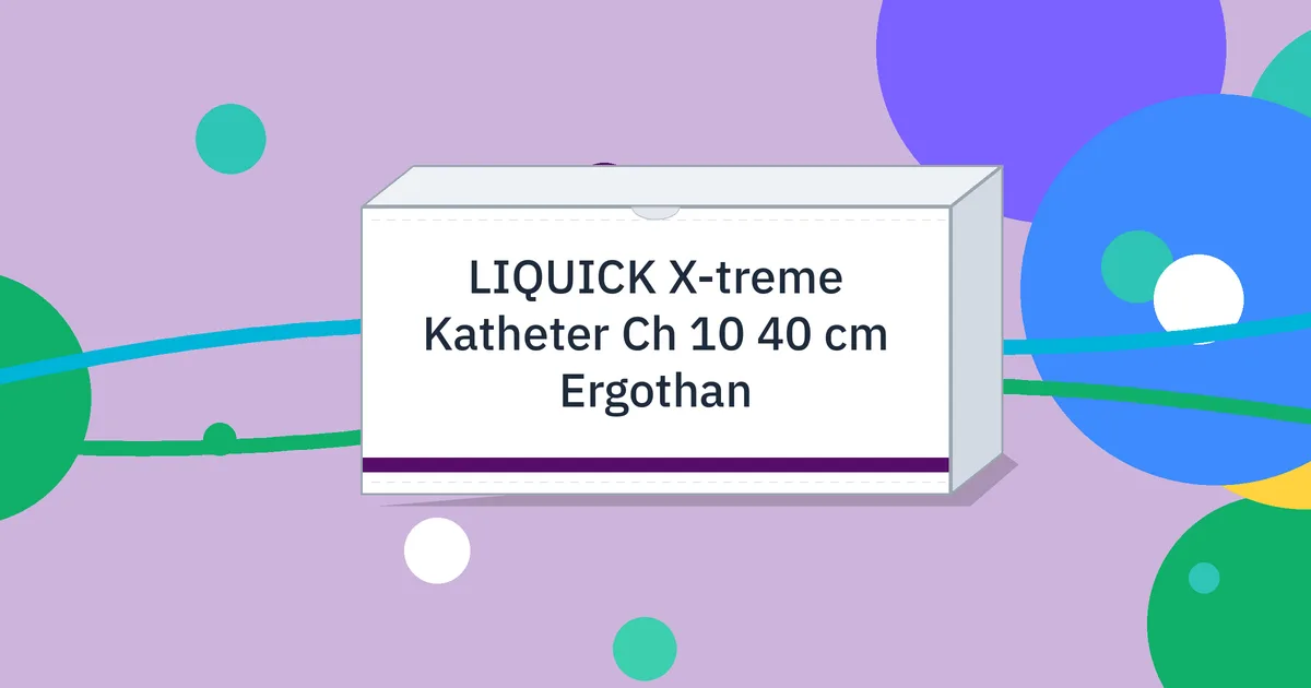 Symbolbild: Packung mit der Aufschrift LIQUICK X-treme Katheter Ch 10 40 cm Ergothan (PZN 12391224) – Verfügbarkeit und Bezug in Apotheken in Frankfurt am Main