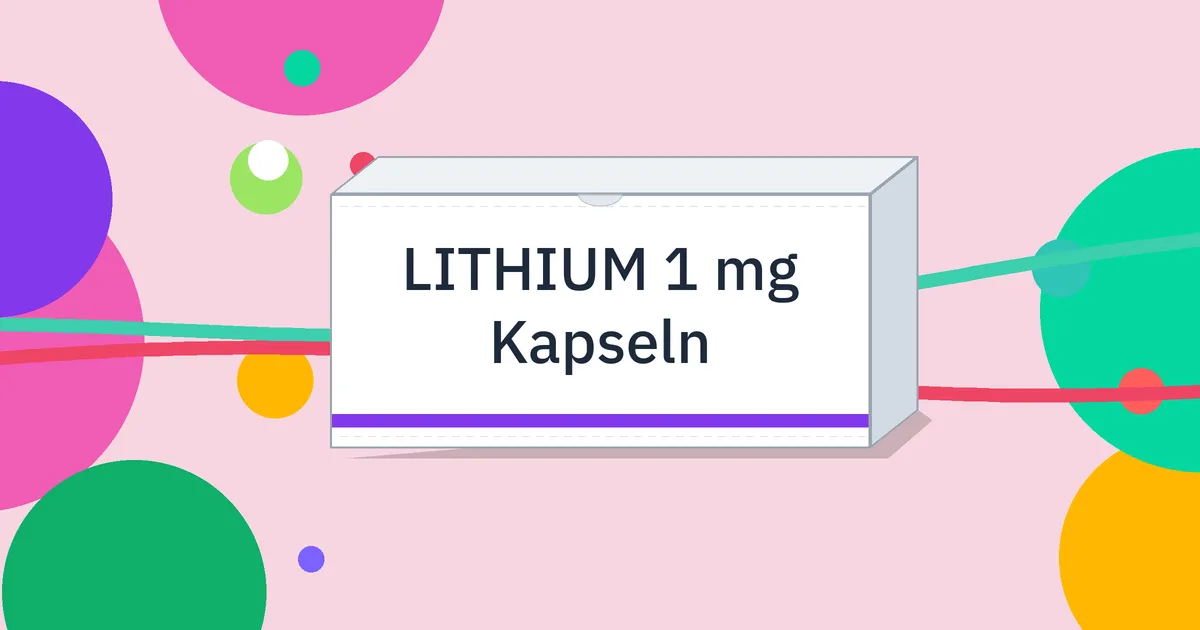 Symbolbild: Packung mit der Aufschrift LITHIUM 1 mg Kapseln (PZN 19541856) – Verfügbarkeit und Bezug in Apotheken in Frankfurt am Main