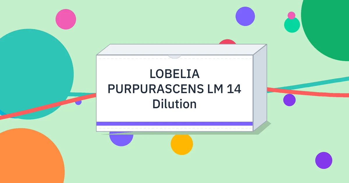 Symbolbild: Packung mit der Aufschrift LOBELIA PURPURASCENS LM 14 Dilution (PZN 13534329) – Verfügbarkeit und Bezug in Apotheken in Frankfurt am Main