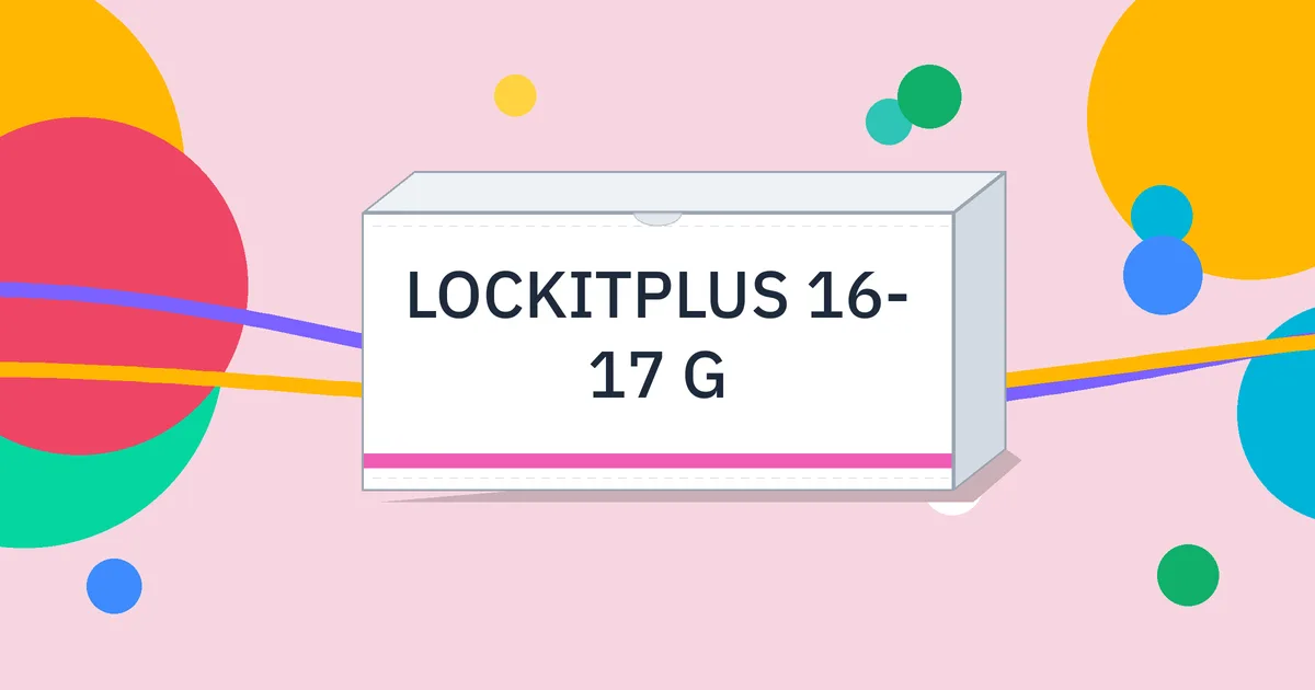 Symbolbild: Packung mit der Aufschrift LOCKITPLUS 16-17 G (PZN 09215995) – Verfügbarkeit und Bezug in Apotheken in Frankfurt am Main