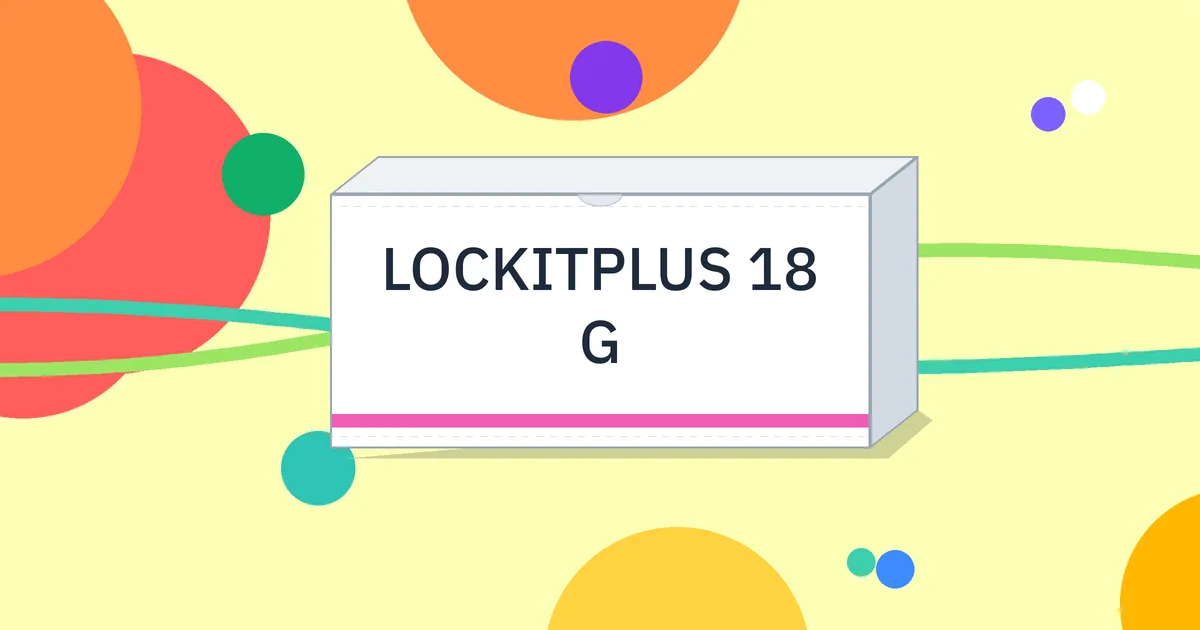 Symbolbild: Packung mit der Aufschrift LOCKITPLUS 18 G (PZN 06403093) – Verfügbarkeit und Bezug in Apotheken in Frankfurt am Main