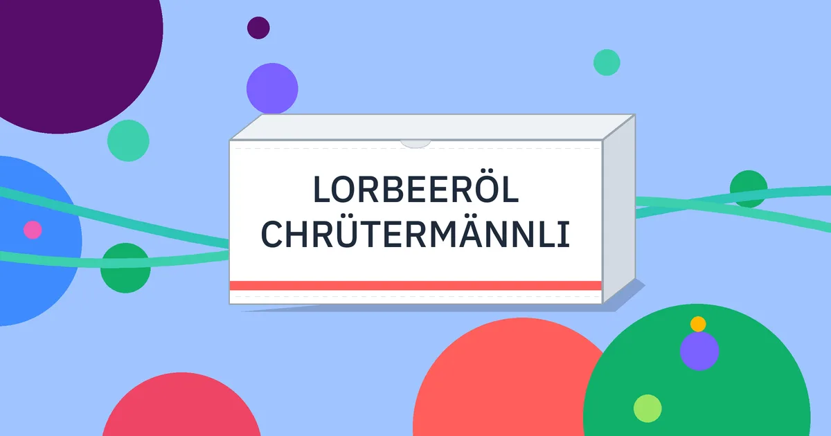Symbolbild: Packung mit der Aufschrift LORBEERÖL CHRÜTERMÄNNLI (PZN 07196905) – Verfügbarkeit und Bezug in Apotheken in Frankfurt am Main