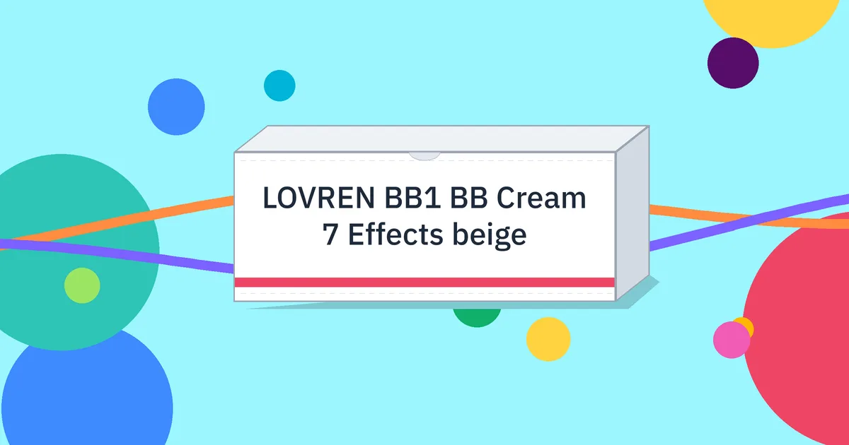 Symbolbild: Packung mit der Aufschrift LOVREN BB1 BB Cream 7 Effects beige (PZN 20030658) – Verfügbarkeit und Bezug in Apotheken in Frankfurt am Main