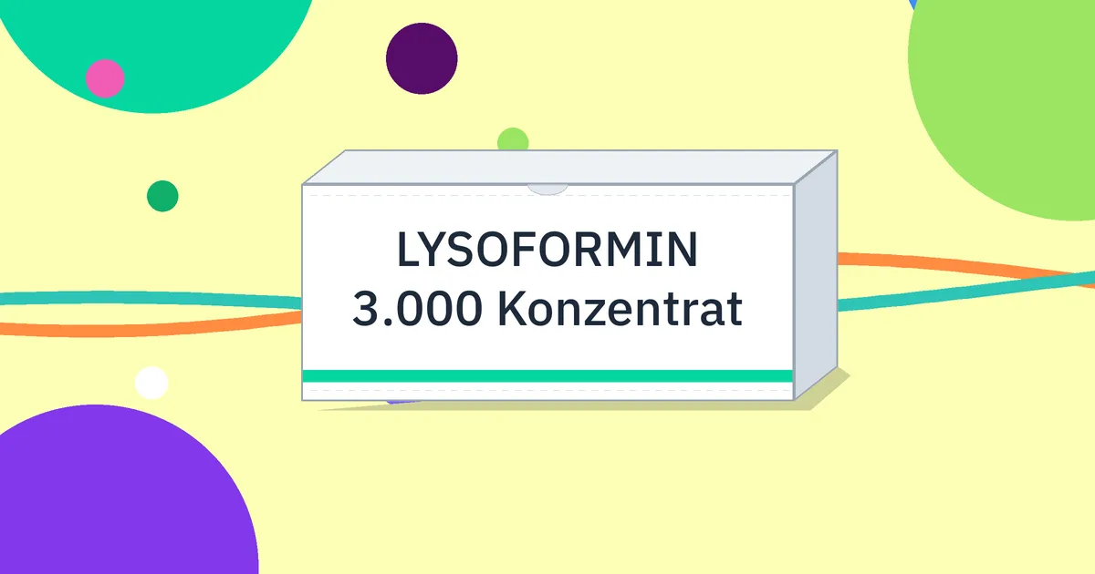 Symbolbild: Packung mit der Aufschrift LYSOFORMIN 3.000 Konzentrat (PZN 00706295) – Verfügbarkeit und Bezug in Apotheken in Frankfurt am Main