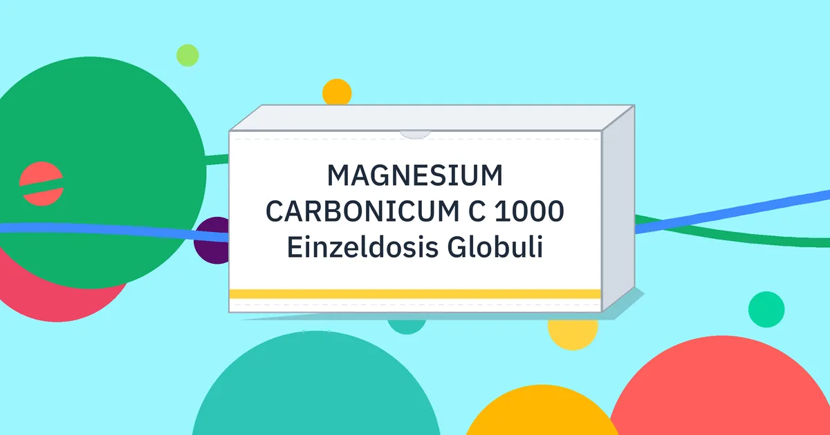 Symbolbild: Packung mit der Aufschrift MAGNESIUM CARBONICUM C 1000 Einzeldosis Globuli (PZN 03034407) – Verfügbarkeit und Bezug in Apotheken in Frankfurt am Main