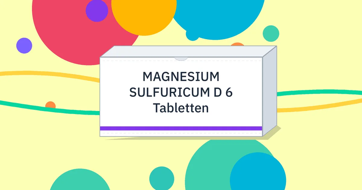 Symbolbild: Packung mit der Aufschrift MAGNESIUM SULFURICUM D 6 Tabletten (PZN 01778084) – Verfügbarkeit und Bezug in Apotheken in Frankfurt am Main