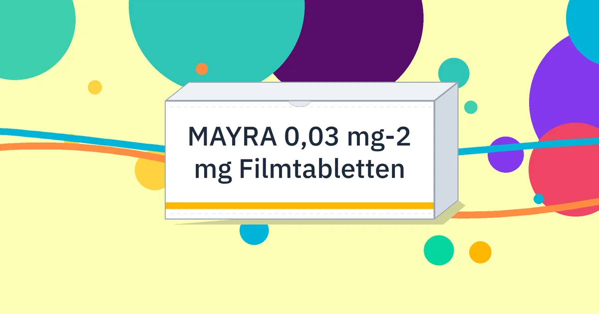 Symbolbild: Packung mit der Aufschrift MAYRA 0,03 mg-2 mg Filmtabletten (PZN 09278323) – Verfügbarkeit und Bezug in Apotheken in Frankfurt am Main