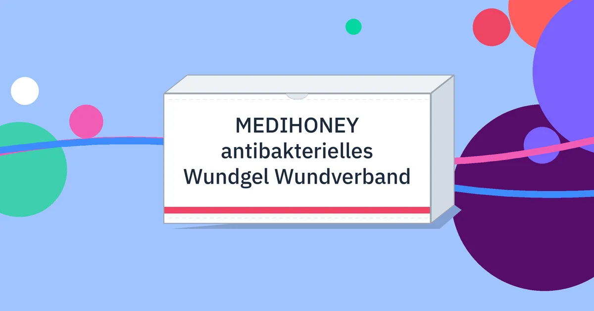 Symbolbild: Packung mit der Aufschrift MEDIHONEY antibakterielles Wundgel Wundverband (PZN 10630067) – Verfügbarkeit und Bezug in Apotheken in Frankfurt am Main