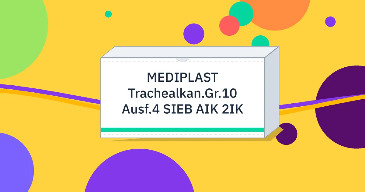 Symbolbild: Packung mit der Aufschrift MEDIPLAST Trachealkan.Gr.10 Ausf.4 SIEB AIK 2IK (PZN 04526414) – Verfügbarkeit und Bezug in Apotheken in Frankfurt am Main