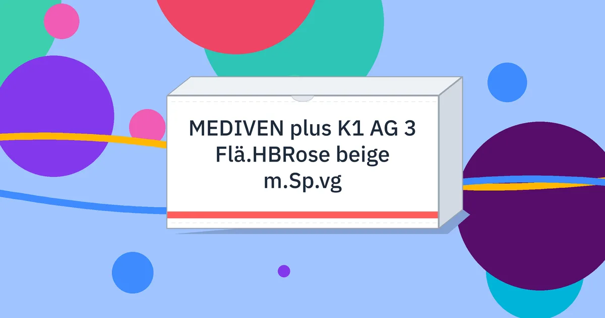 Symbolbild: Packung mit der Aufschrift MEDIVEN plus K1 AG 3 Flä.HBRose beige m.Sp.vg (PZN 15912652) – Verfügbarkeit und Bezug in Apotheken in Frankfurt am Main