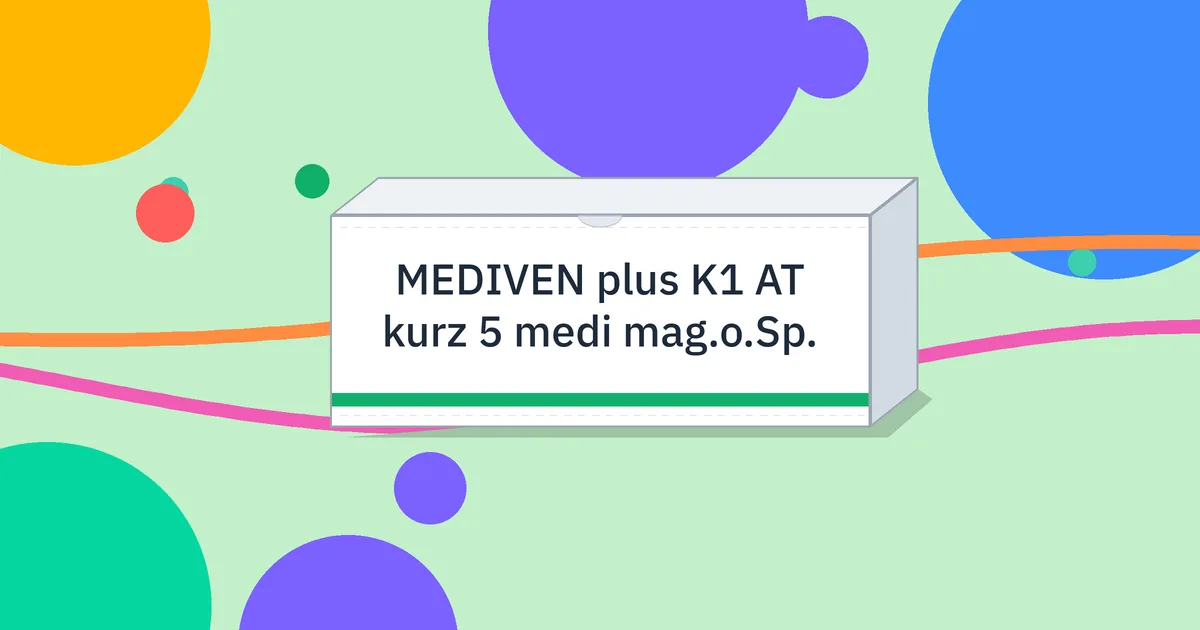 Symbolbild: Packung mit der Aufschrift MEDIVEN plus K1 AT kurz 5 medi mag.o.Sp. (PZN 15026809) – Verfügbarkeit und Bezug in Apotheken in Frankfurt am Main