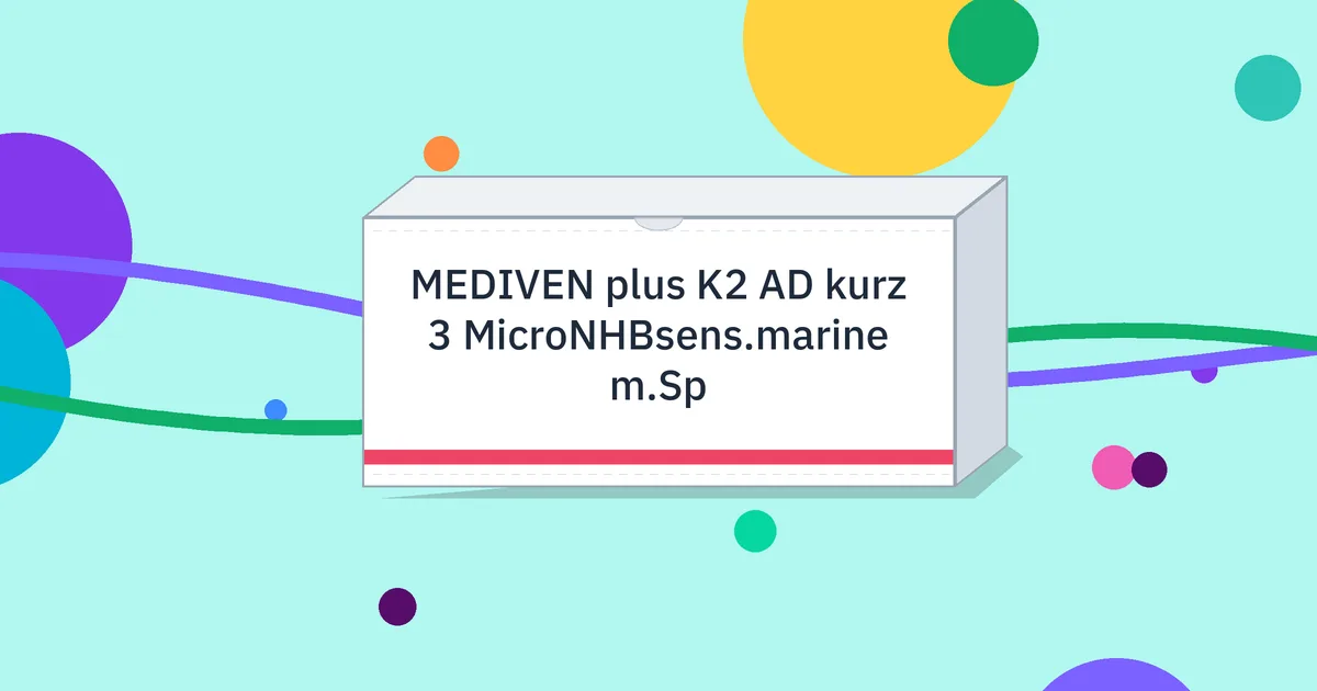 Symbolbild: Packung mit der Aufschrift MEDIVEN plus K2 AD kurz 3 MicroNHBsens.marine m.Sp (PZN 15934582) – Verfügbarkeit und Bezug in Apotheken in Frankfurt am Main